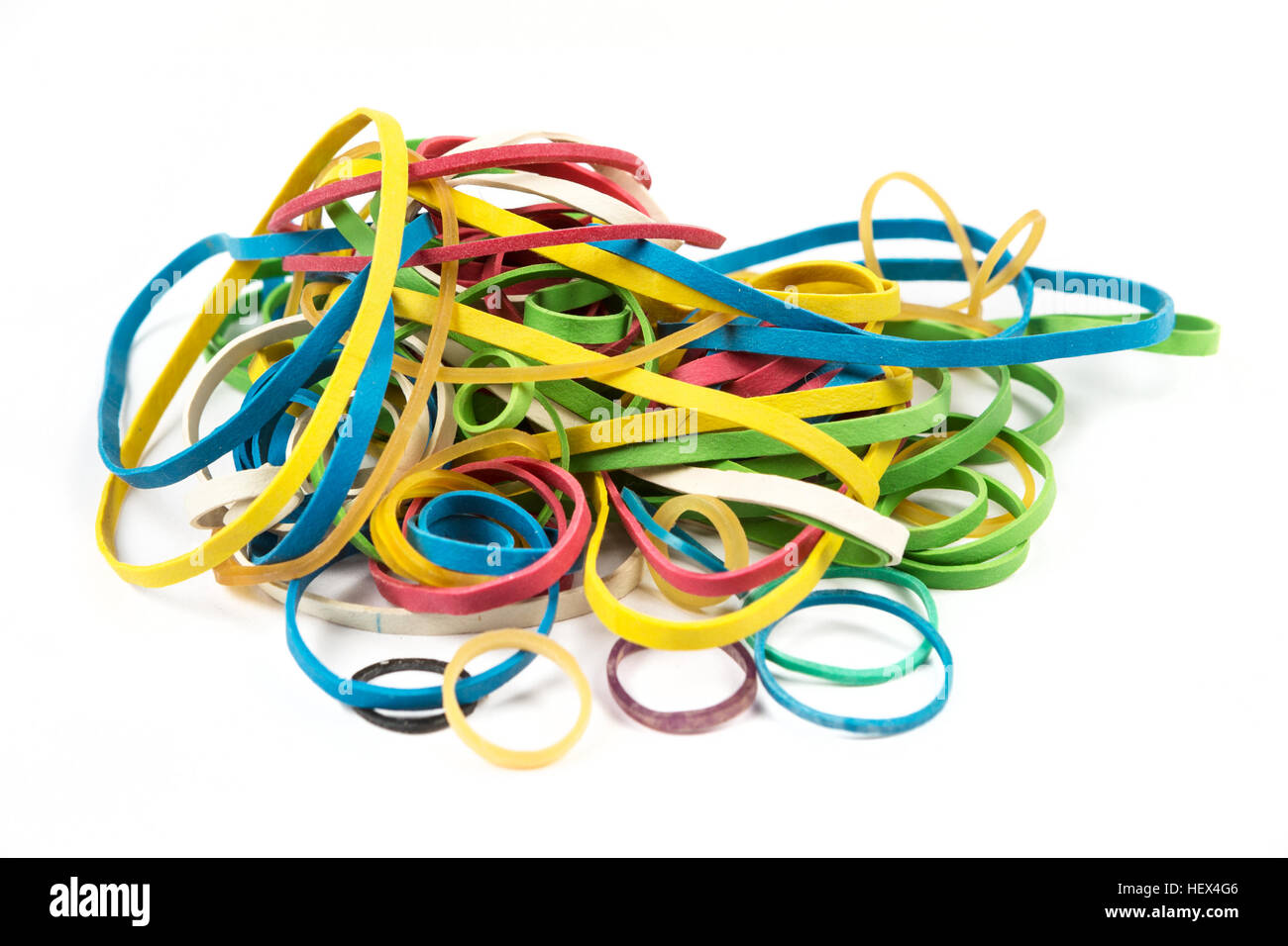 Rubber bands isolated on white background Stock Photo - Alamy