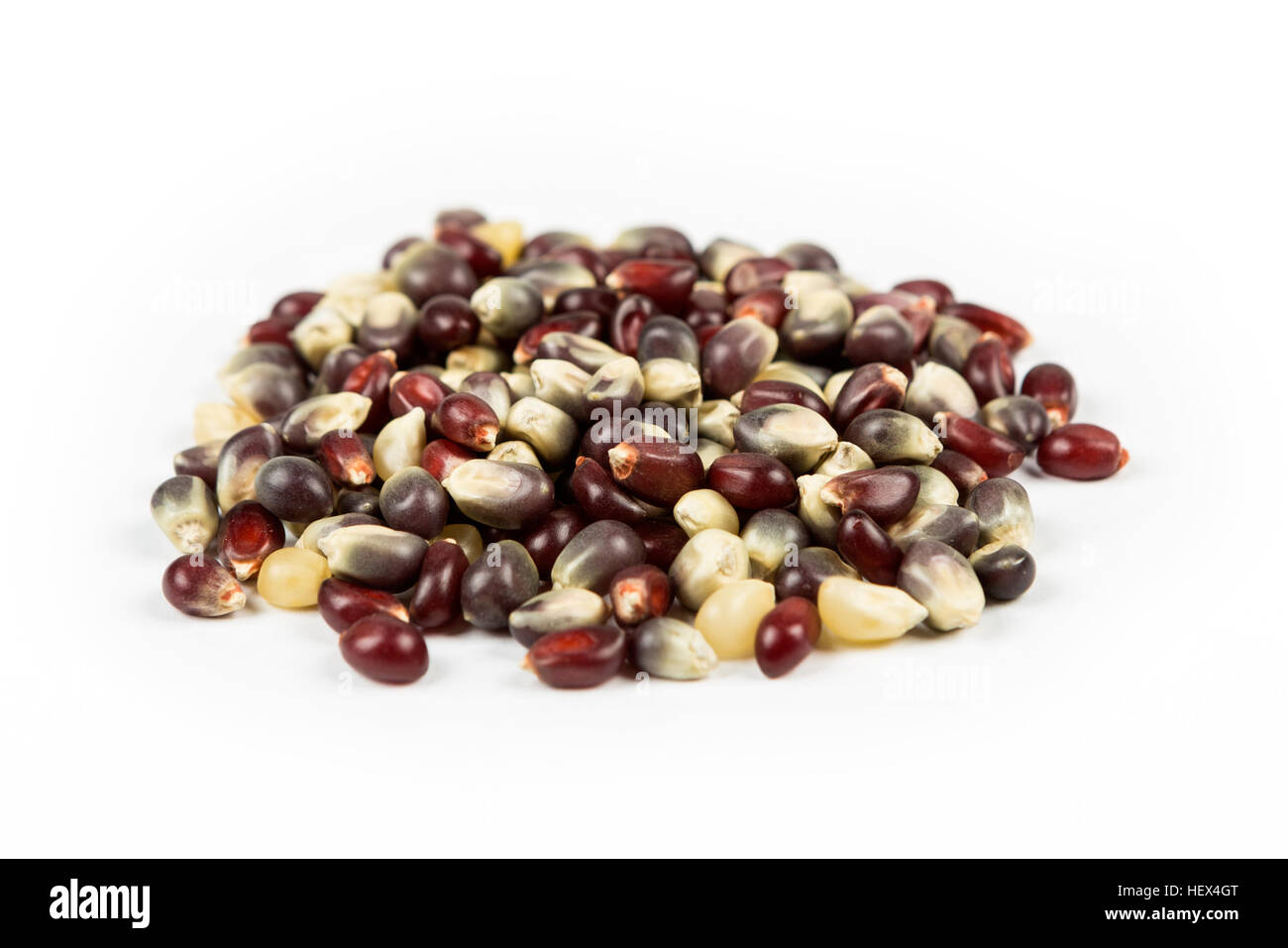 Tricolor popcorn mix isolated on white background Stock Photo - Alamy