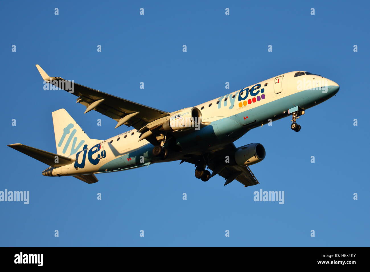 Flybe Embraer 170/175 175STD G-FBJE landing at Birmingham Airport, UK ...