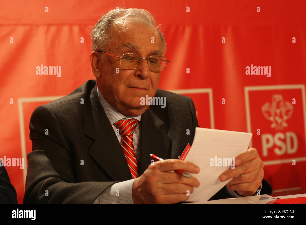 BUCHAREST, ROMANIA - February 20, 2010: Former Romanian President, Ion ...