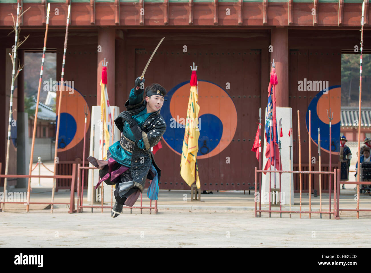 Suwon, South Korea - December 23, 2016 : Korean soldier with ...