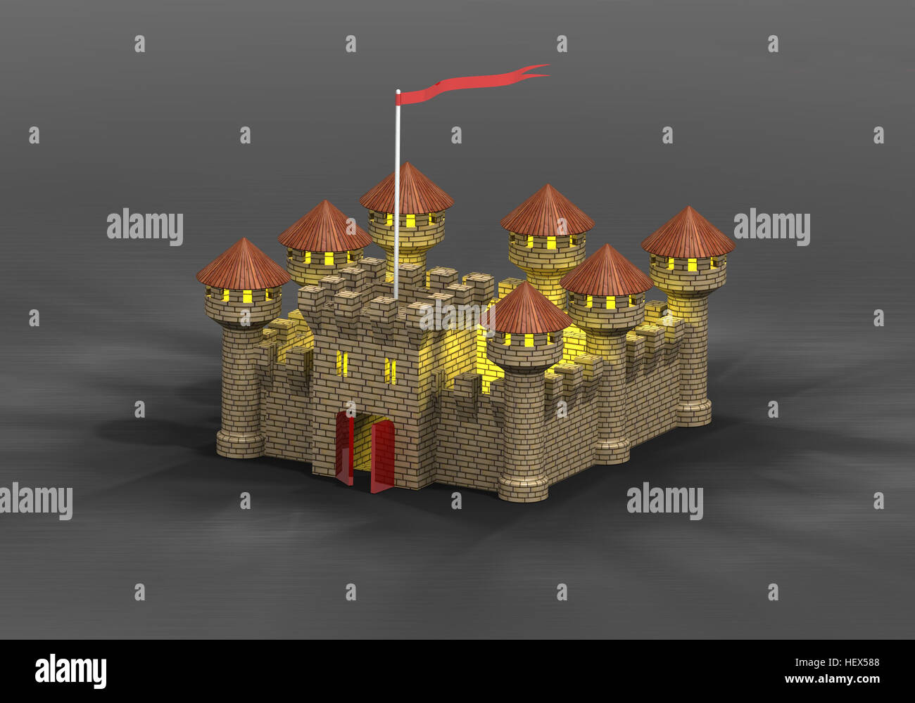 Model of medieval castle Stock Photo - Alamy