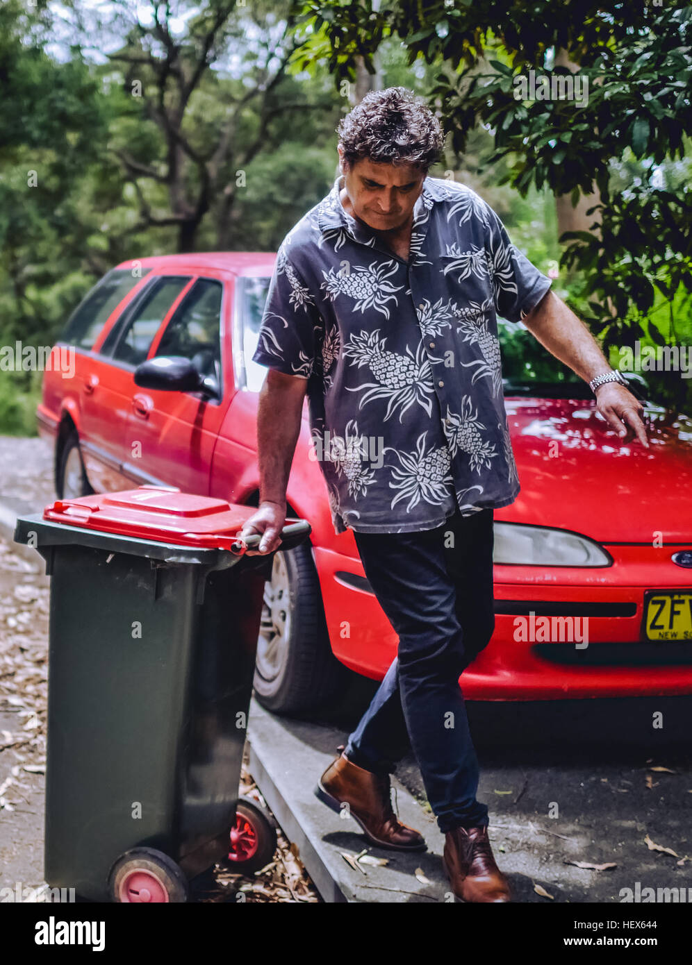 Man Trowing the Trash Out Stock Photo - Alamy