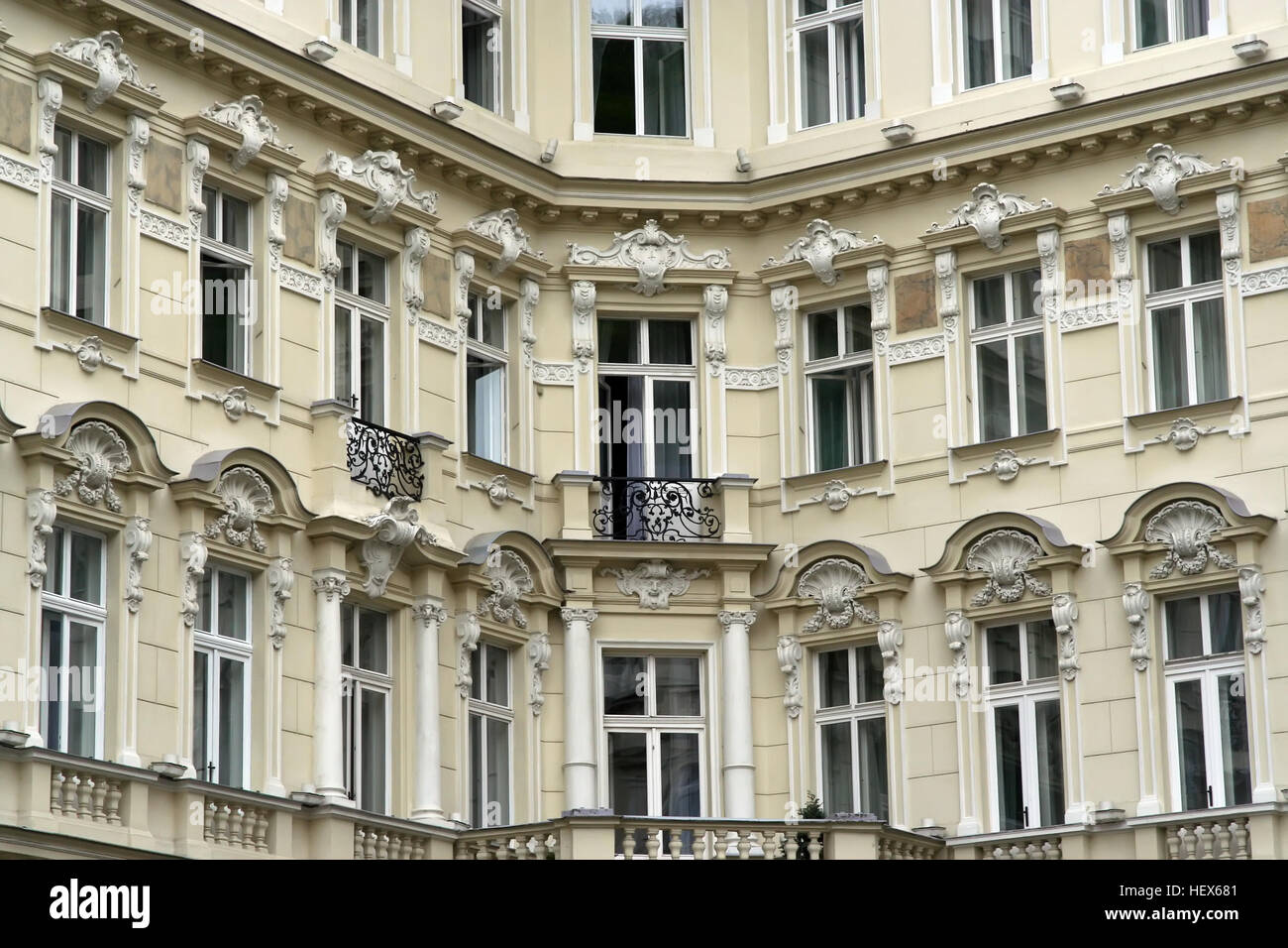 Vintage style hotel windows. Old hotel windows Stock Photo - Alamy
