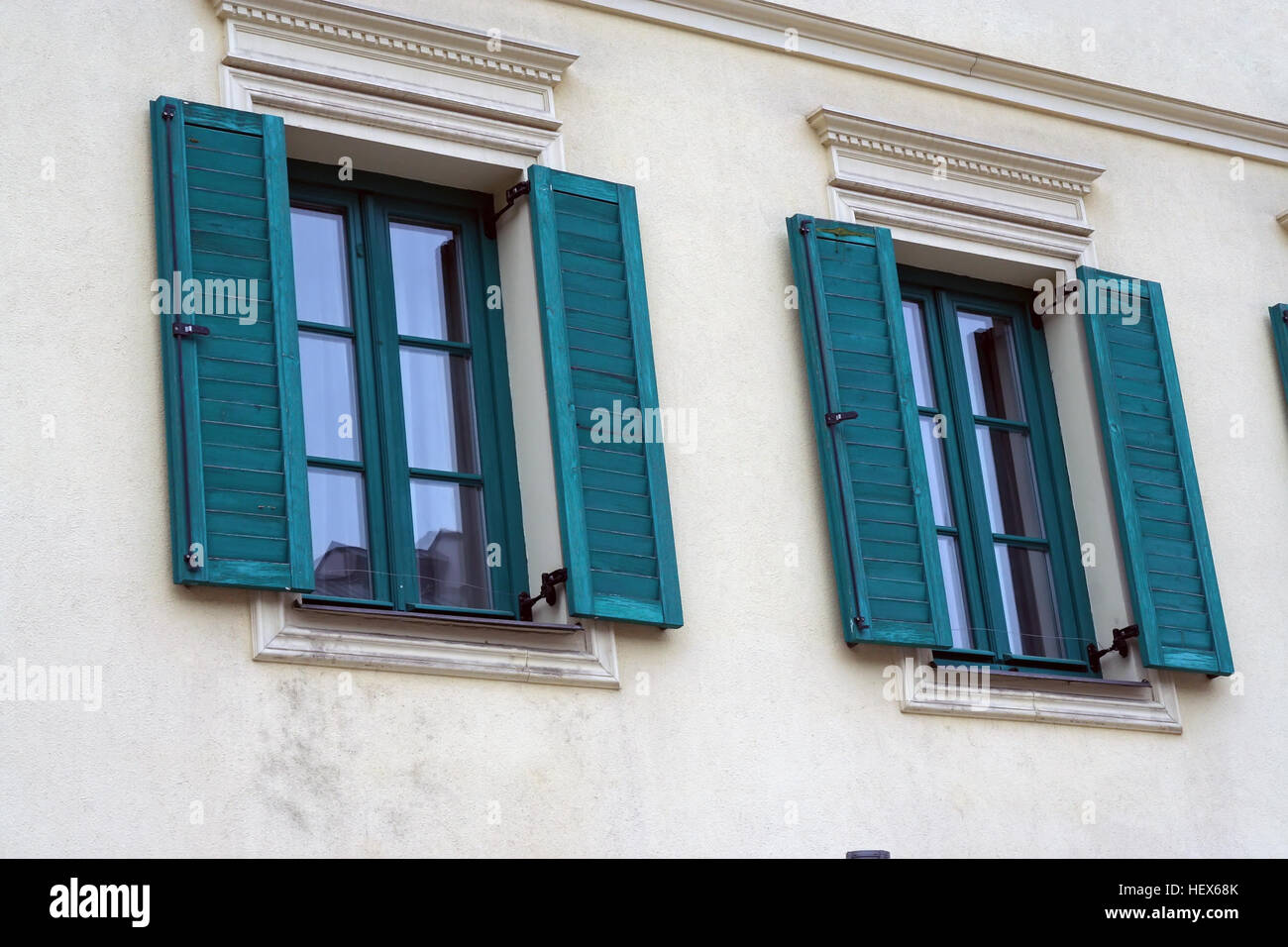 Vintage style hotel windows. Old hotel windows Stock Photo - Alamy