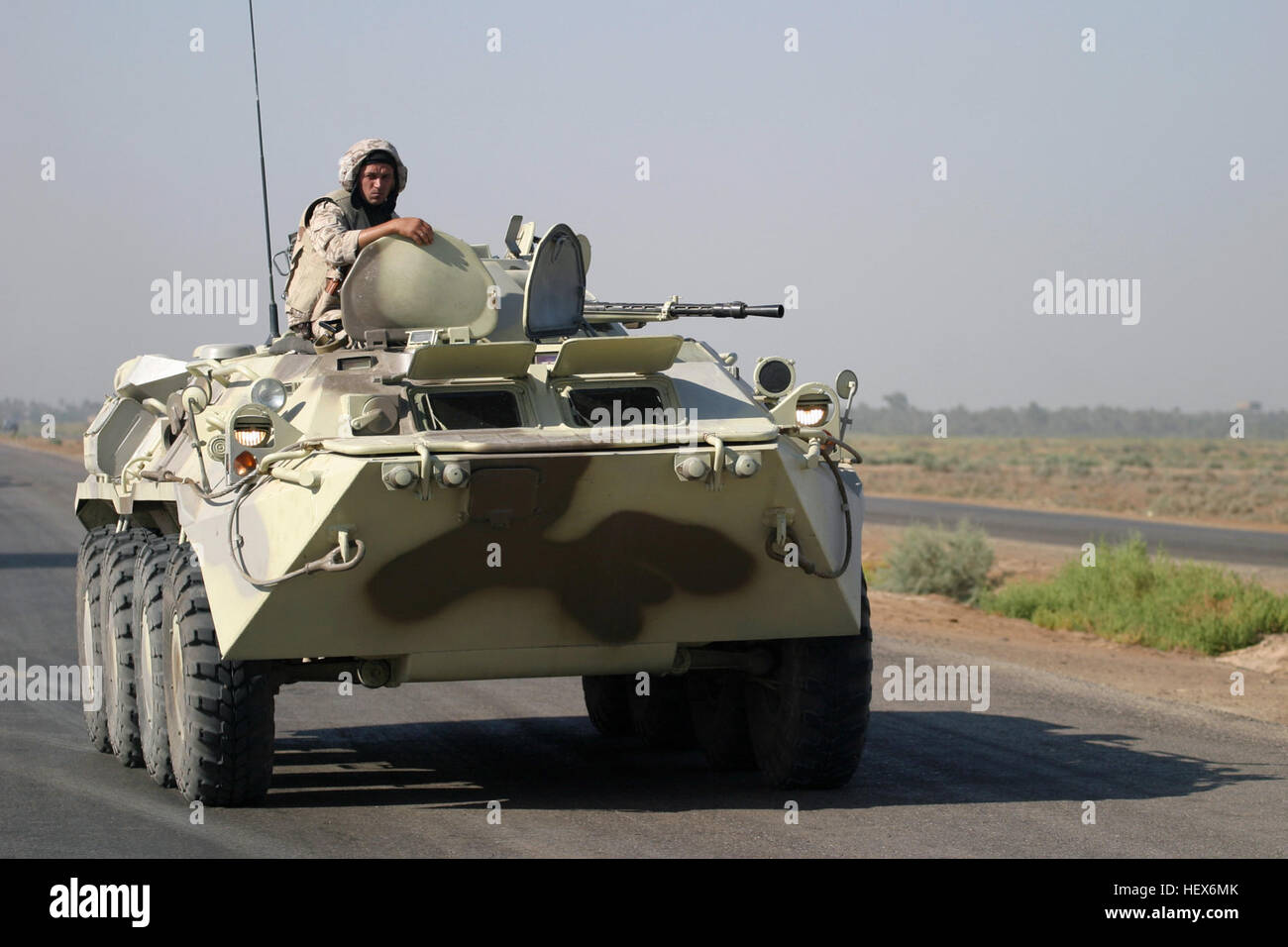 A Ukrainian Army Soldiers aboard BRT-80A (8x8) armored personnel ...