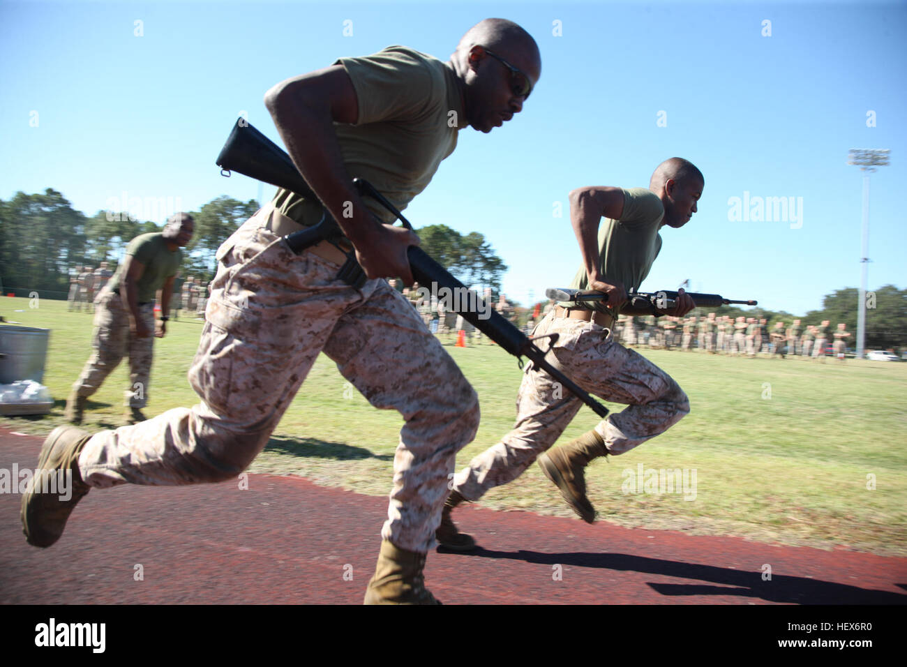 U.S. Marines from Headquarters and Service Battalion participate in a ...