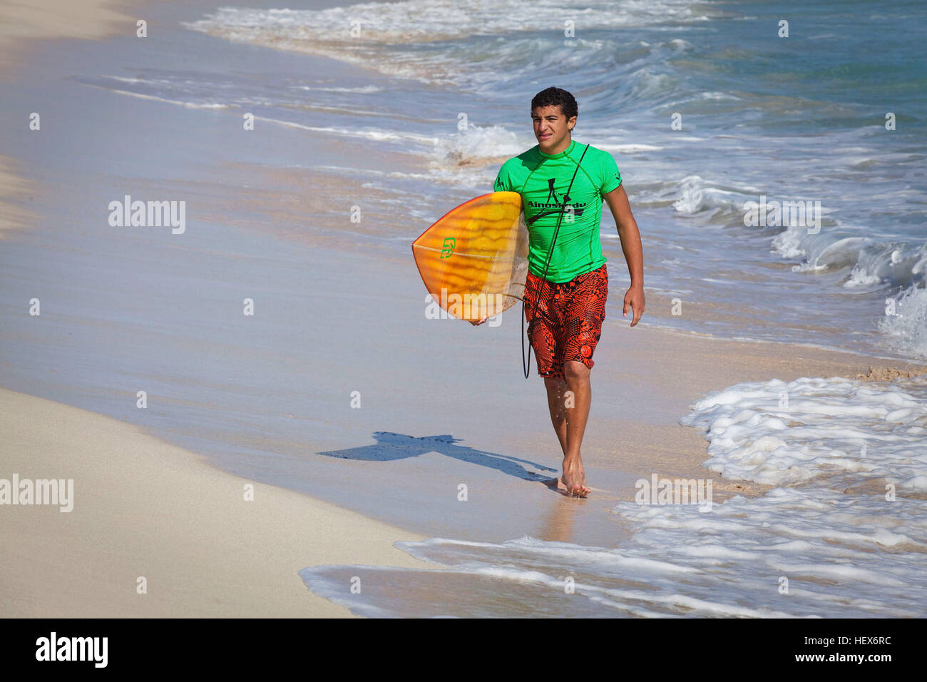 Tyler Williams emerges from the water off Pyramid Rock Beach following ...