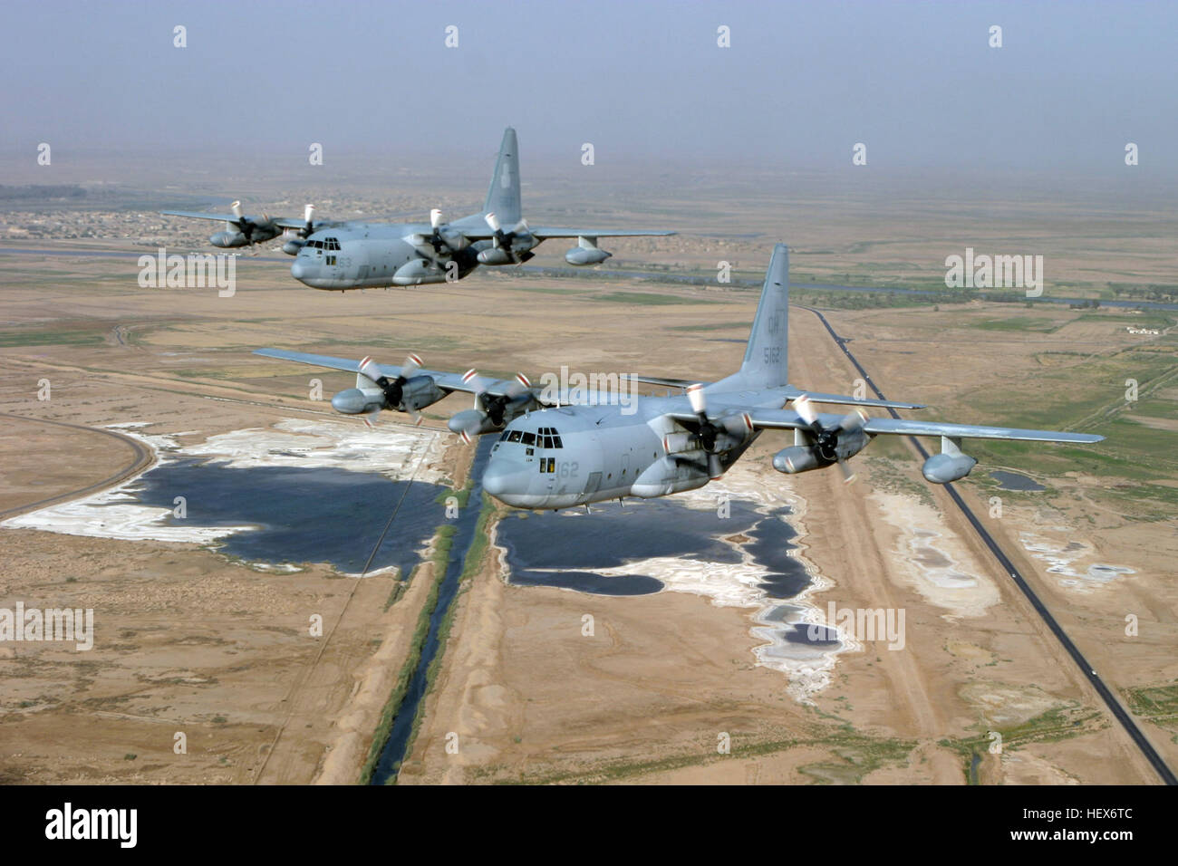 Two US Marine Corps (USMC) KC-130 Hercules aircraft assigned to Marine ...