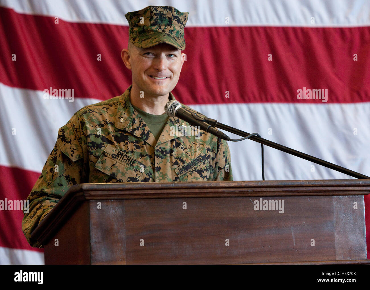 U.S. Marine Corps Lt. Col. Chris S. Richie, commanding officer for Special-Purpose Marine Air ...