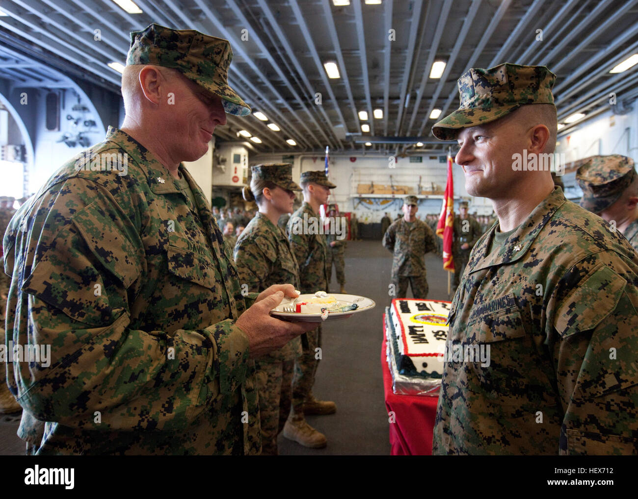 Right to left, U.S. Marine Corps Lt. Col. Chris S. Richie, commanding ...