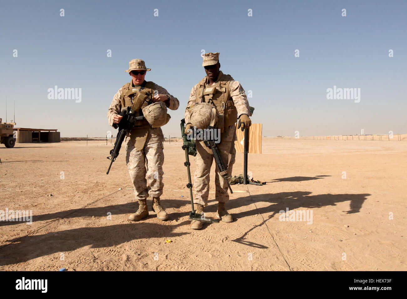 Cpls. Justin Wade and Jeremy White, both Crash Fire Rescue Marines with ...