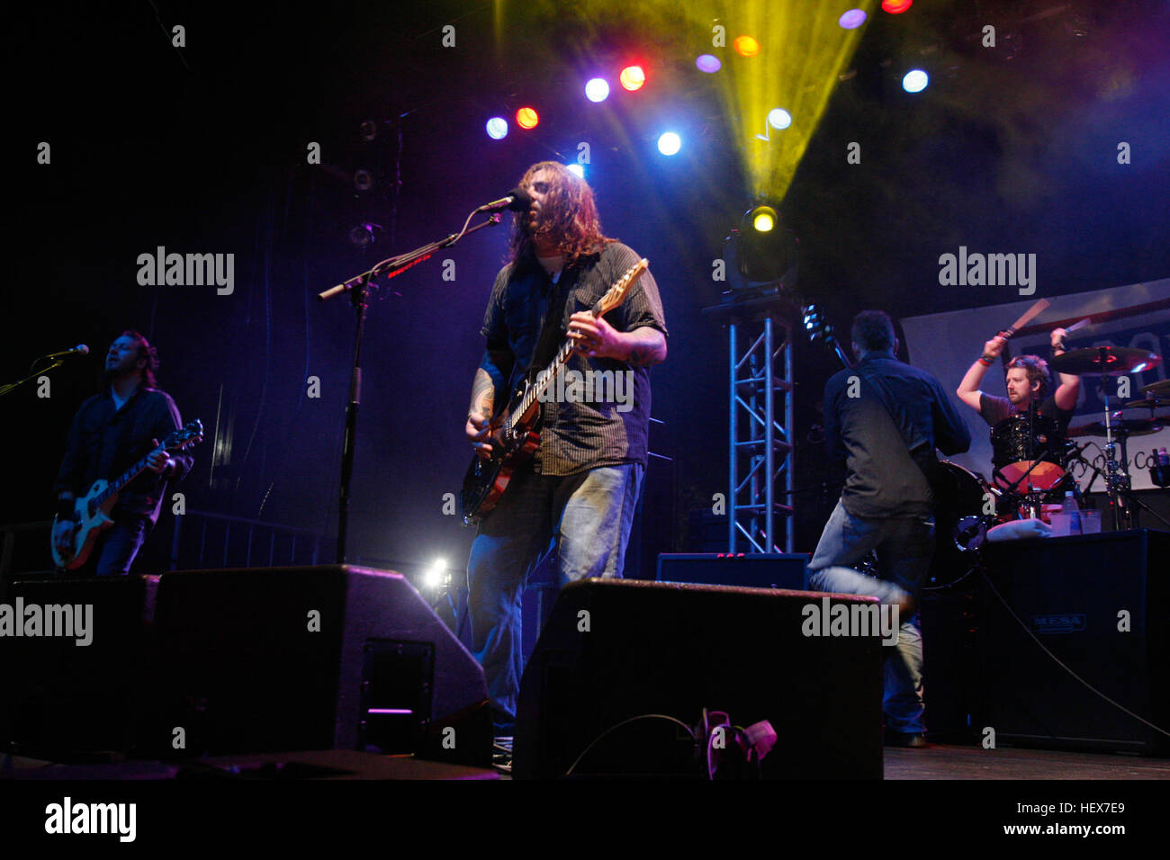 Seether, a South African rock band, performs for a crowd at Marine ...