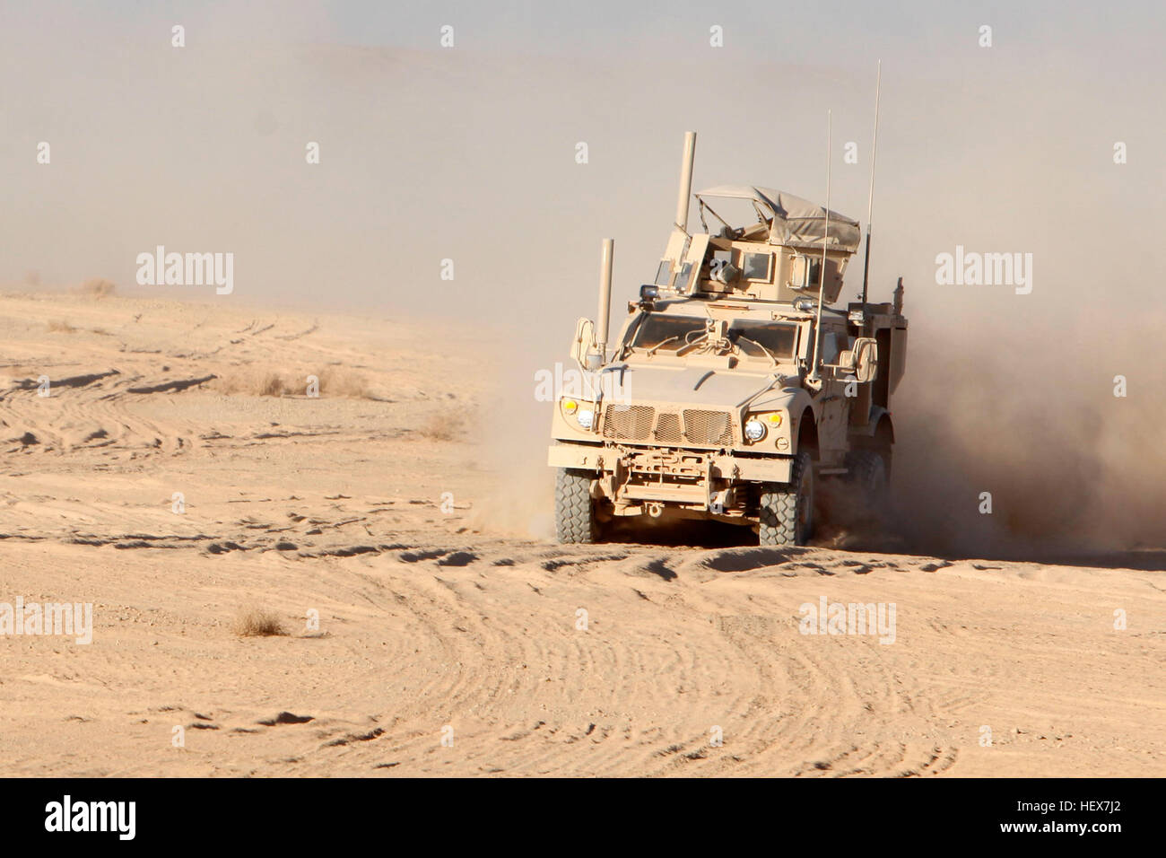 A Mine Resistant, Ambush-Protected, All-Terrain Vehicle deployed with ...