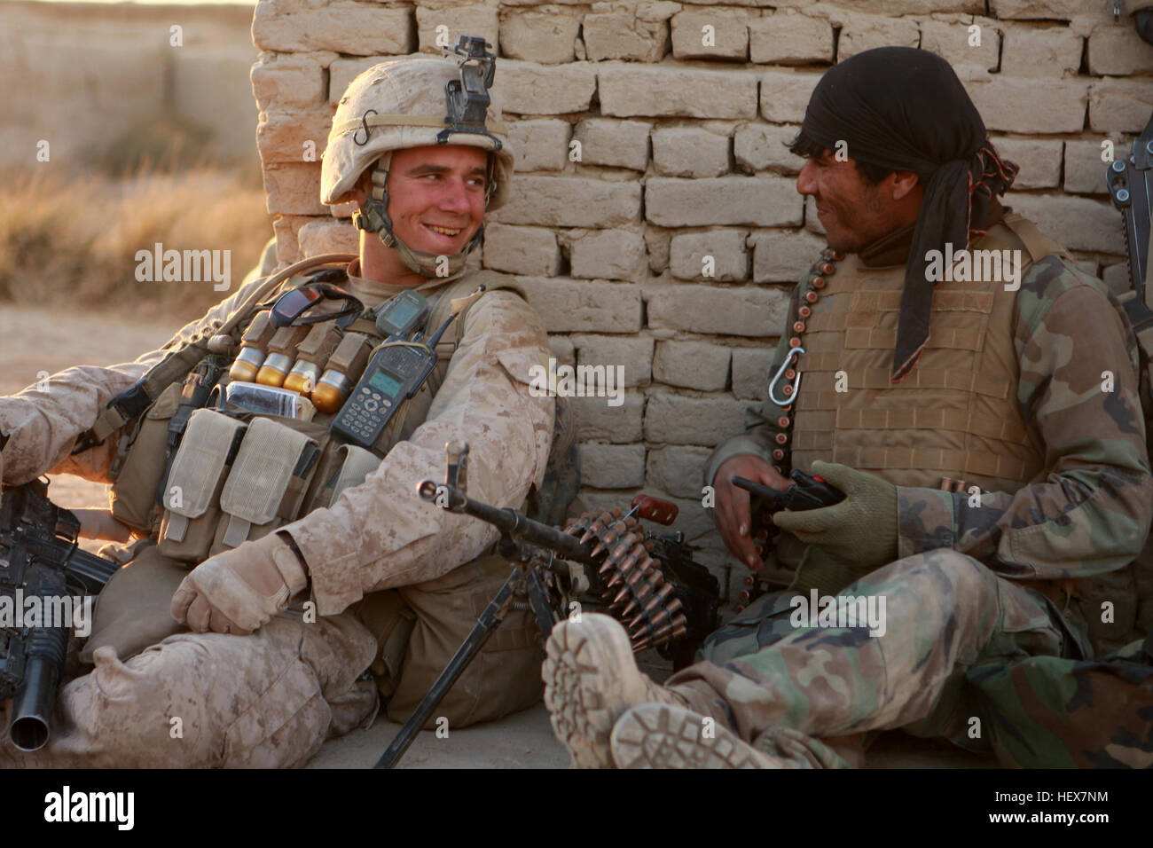 U.S. Marine Corps Lance Cpl. Brian Hinkle, left, with Echo Company, 2nd ...