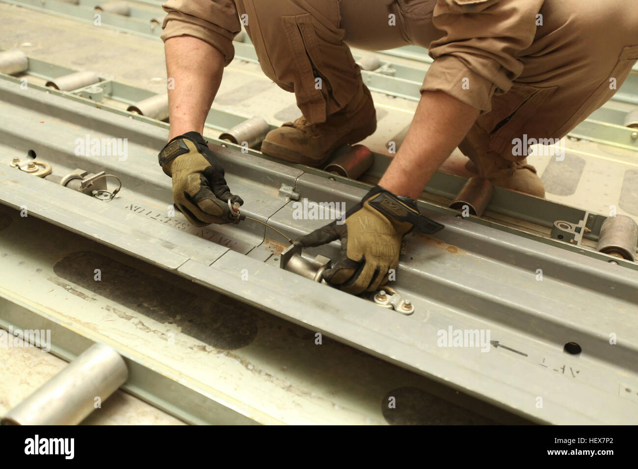 A Marine from Marine Aerial Refueler Transport Squadron 352, Detachment ...