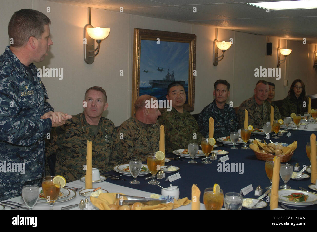 Commodore Mark Sakaguchi, commander PHIBRON 3, welcomes distinguished ...