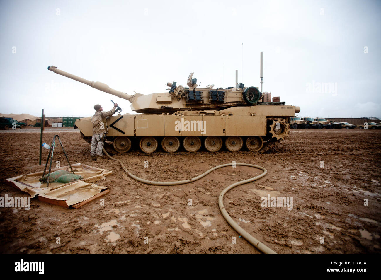 A U.S. Marine with 1st Marine Division, 1st Tank Battalion, Delta ...