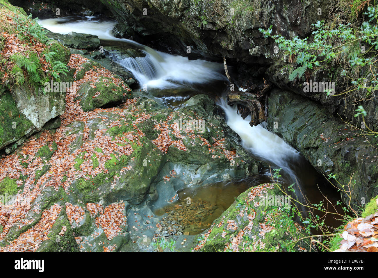 Fast flowing river through Lake District National Park, UK Stock Photo ...