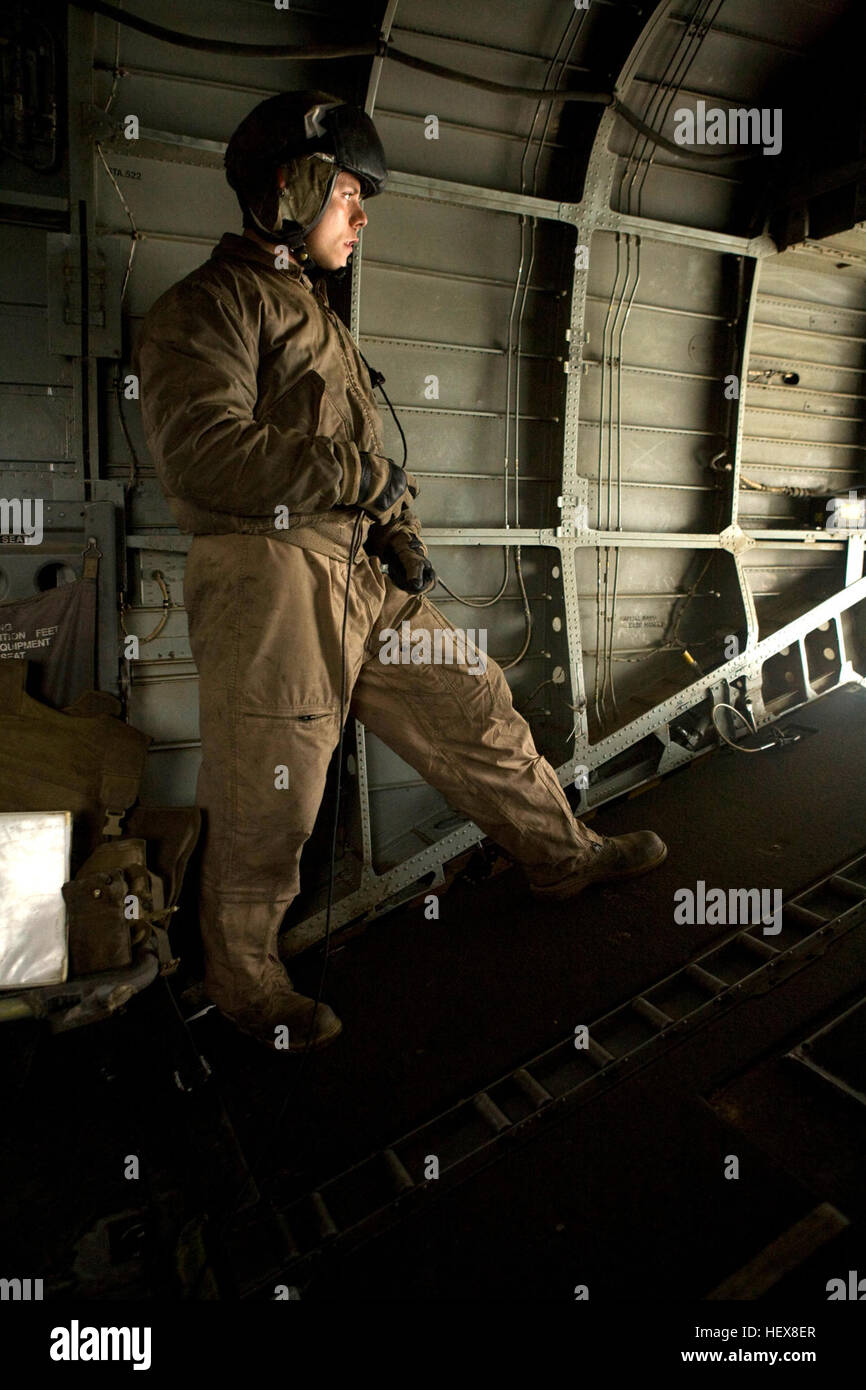 U.S. Marine Sgt. Joshua Meredithambrose, crew chief, Marine Heavy ...