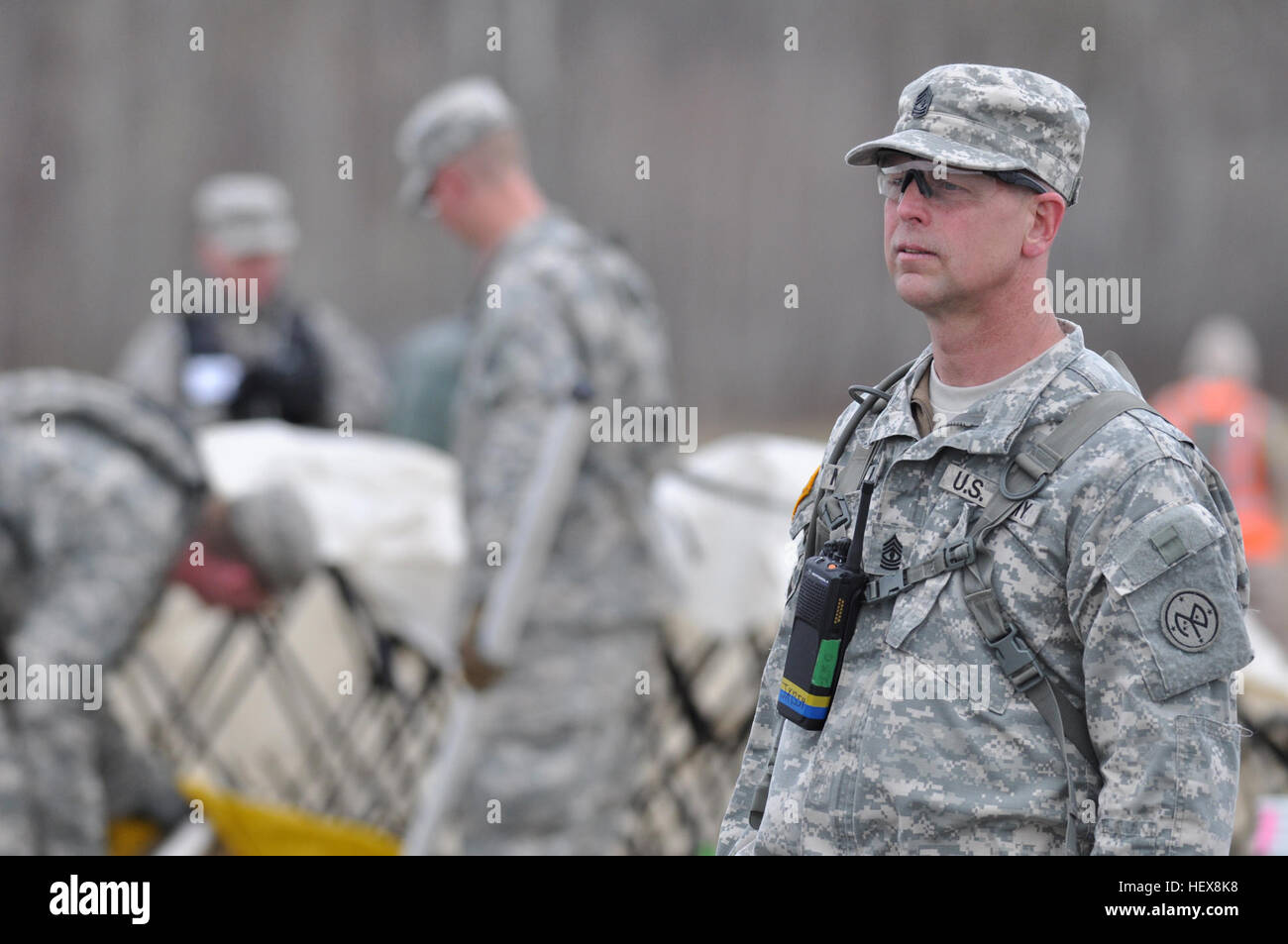 Army 1st Sgt. Christopher Mueller, from D Company, 427th Brigade ...