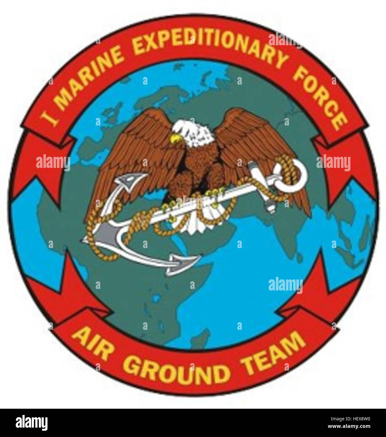 The logo of the I Marine Expeditionary Force (I MEF) represents the ...
