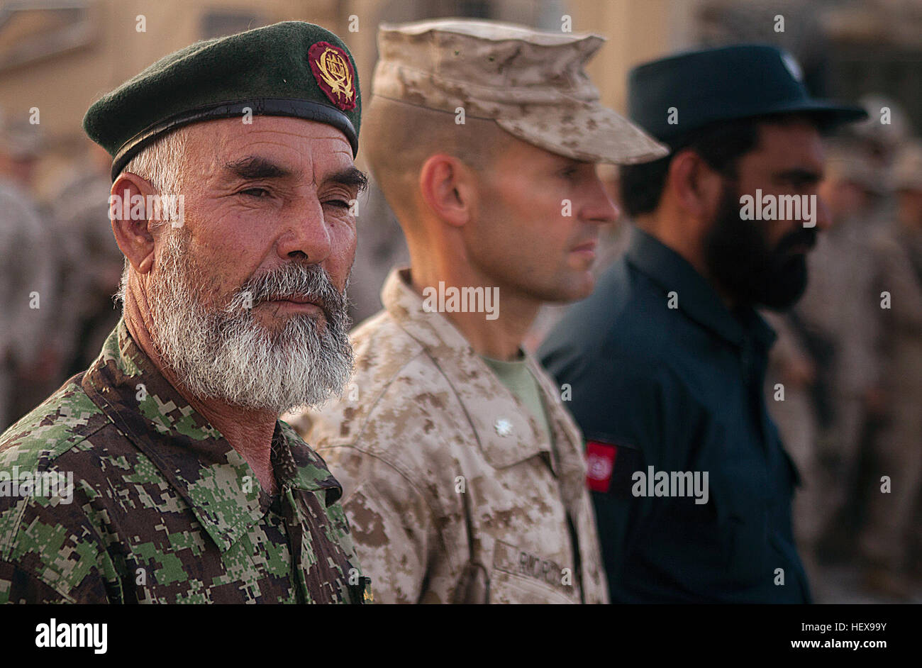 The senior Afghanistan National Army representative stands at the head ...