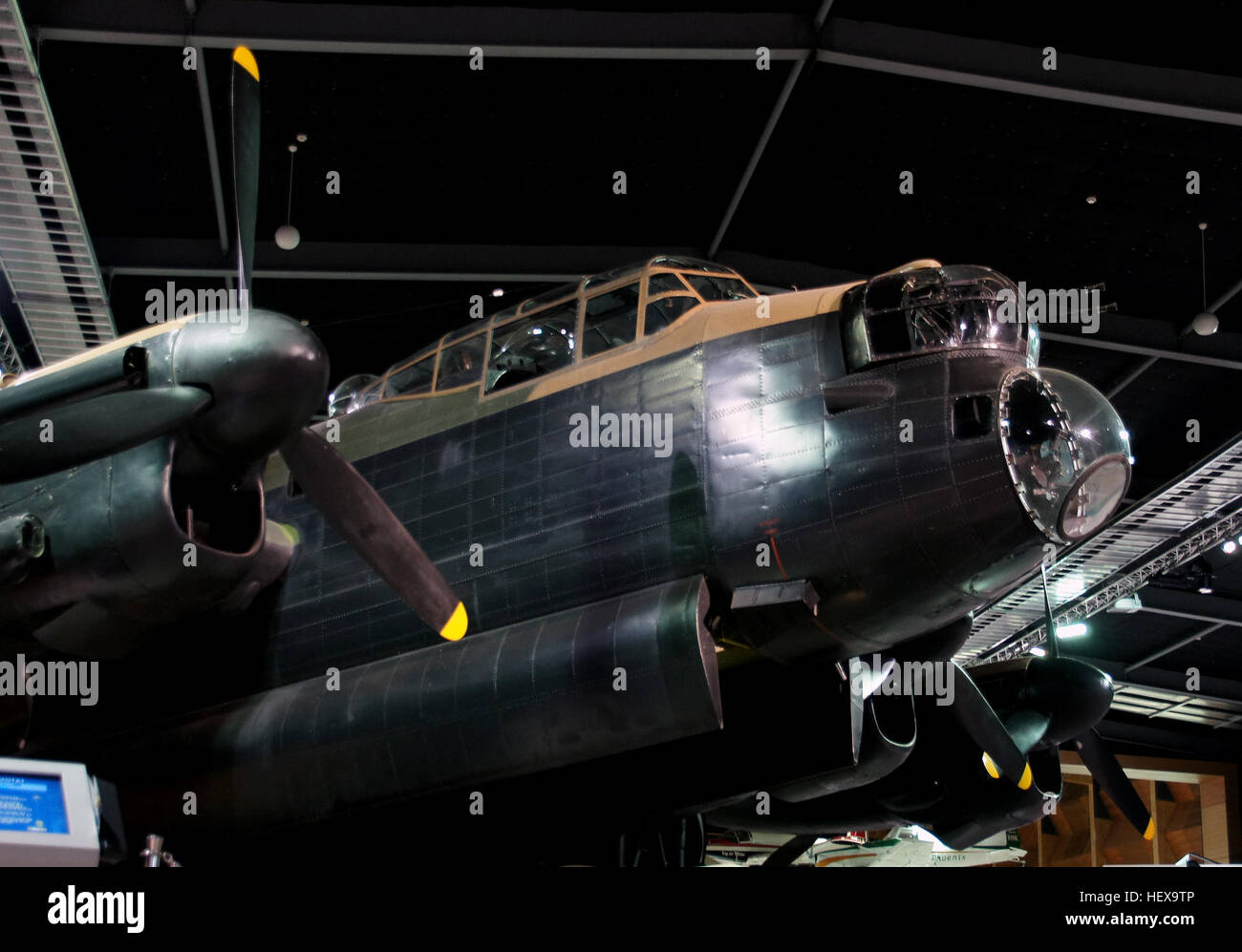 A historic photograph of the Avro Lancaster bomber, a heavy bomber used ...