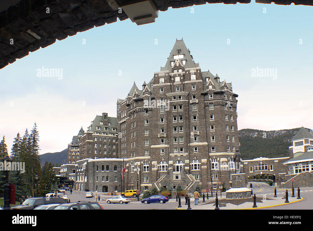 This scenic view showcases the stunning landscapes of Banff National ...