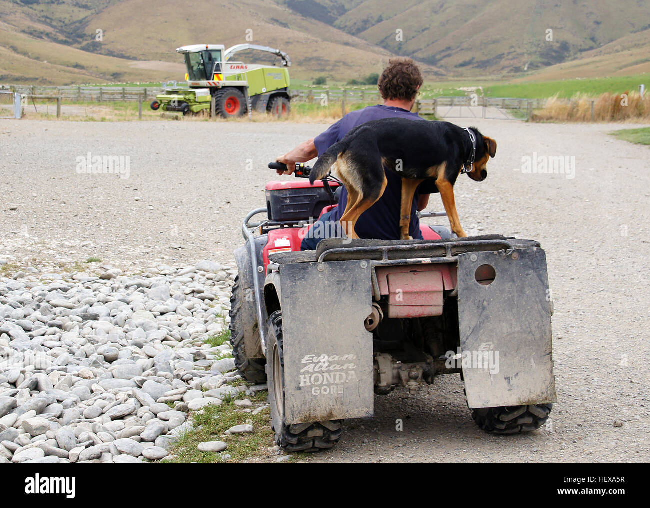 A rural scene featuring a farm bike used for agricultural tasks. The ...