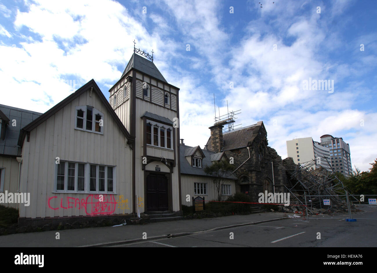 This photograph captures the devastation caused by the 2011 ...