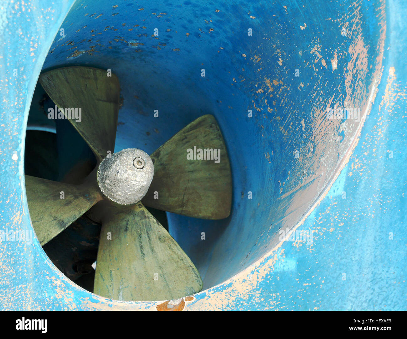 A detailed view of various nautical equipment including buoys, cleats ...