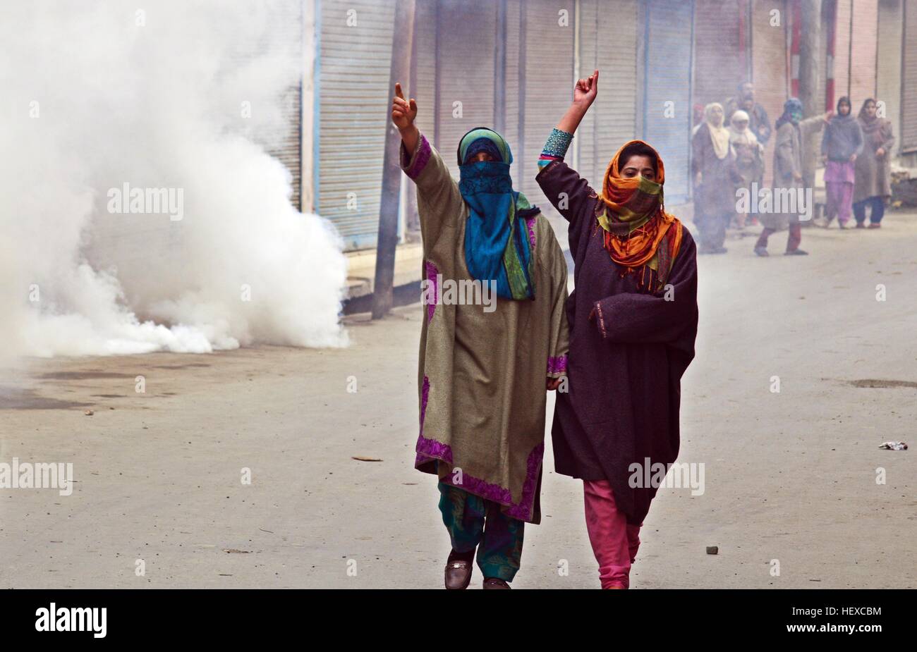Relatives of 9-year-old Mursaleen Azad Shouting slogans during protest ...