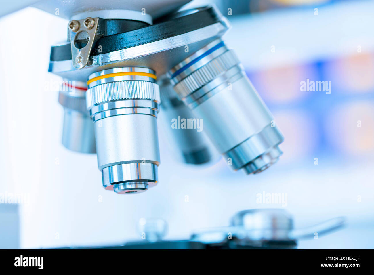 Laboratory microscope, close up Stock Photo - Alamy