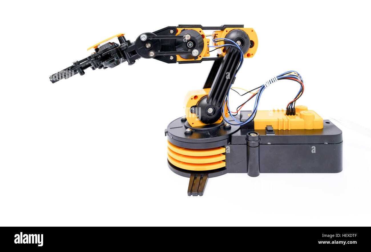 Robotic arm against a white background Stock Photo - Alamy