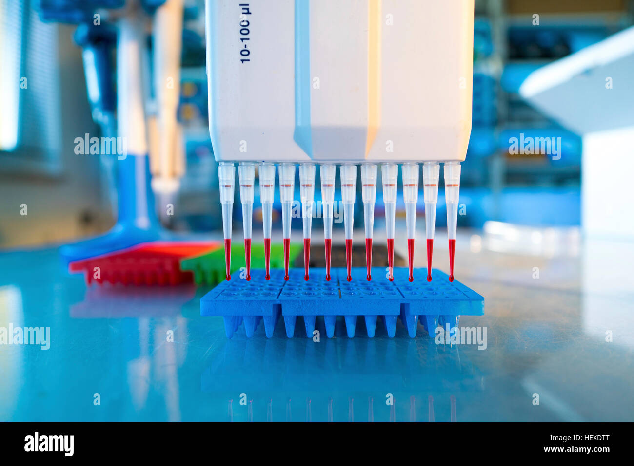 Multipipette in the laboratory Stock Photo - Alamy