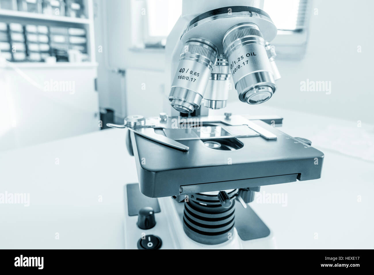 Laboratory microscope, close up Stock Photo - Alamy