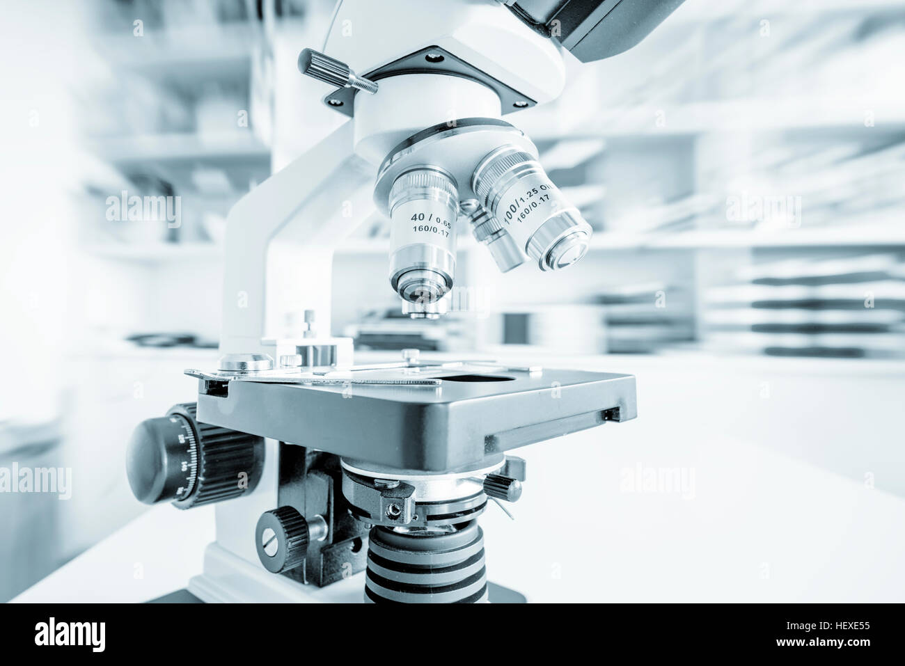 Laboratory microscope, close up Stock Photo - Alamy