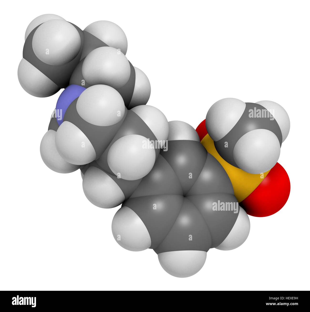 Pridopidine Huntington's disease drug molecule, computer illustration ...