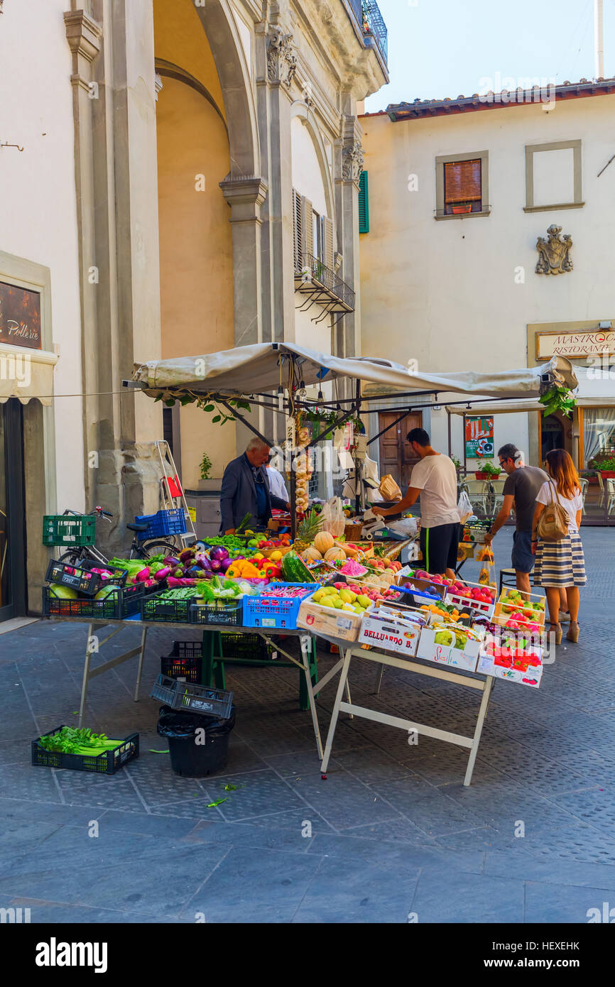 Florence, Italy - July 04, 2016: market stall in the old town of ...