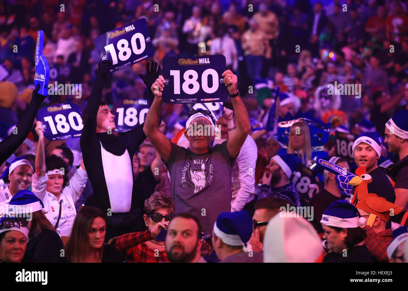 Darts fans in fancy dress during day nine of the William Hill World ...