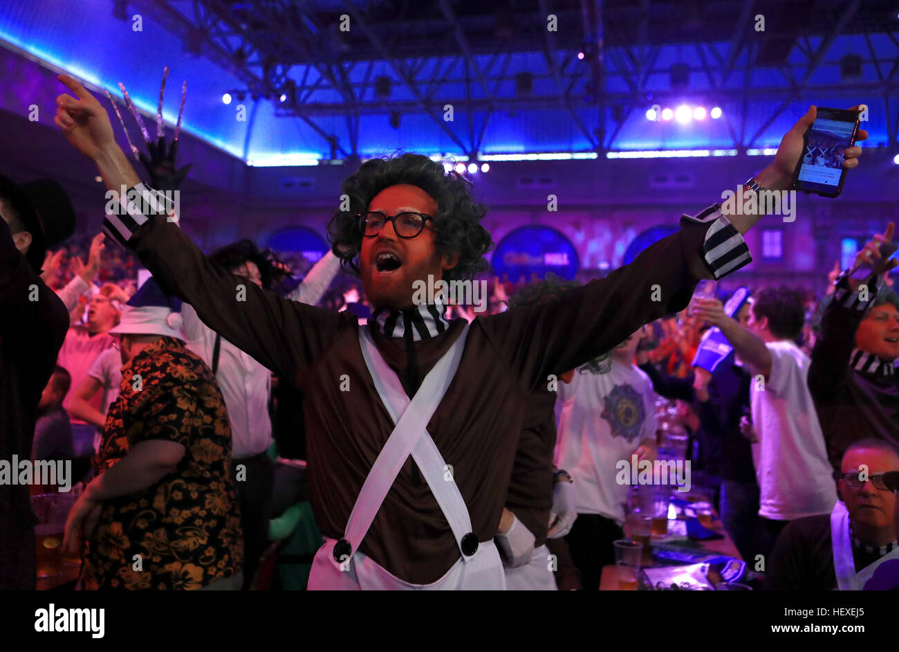 Darts fans in fancy dress during day nine of the William Hill World ...