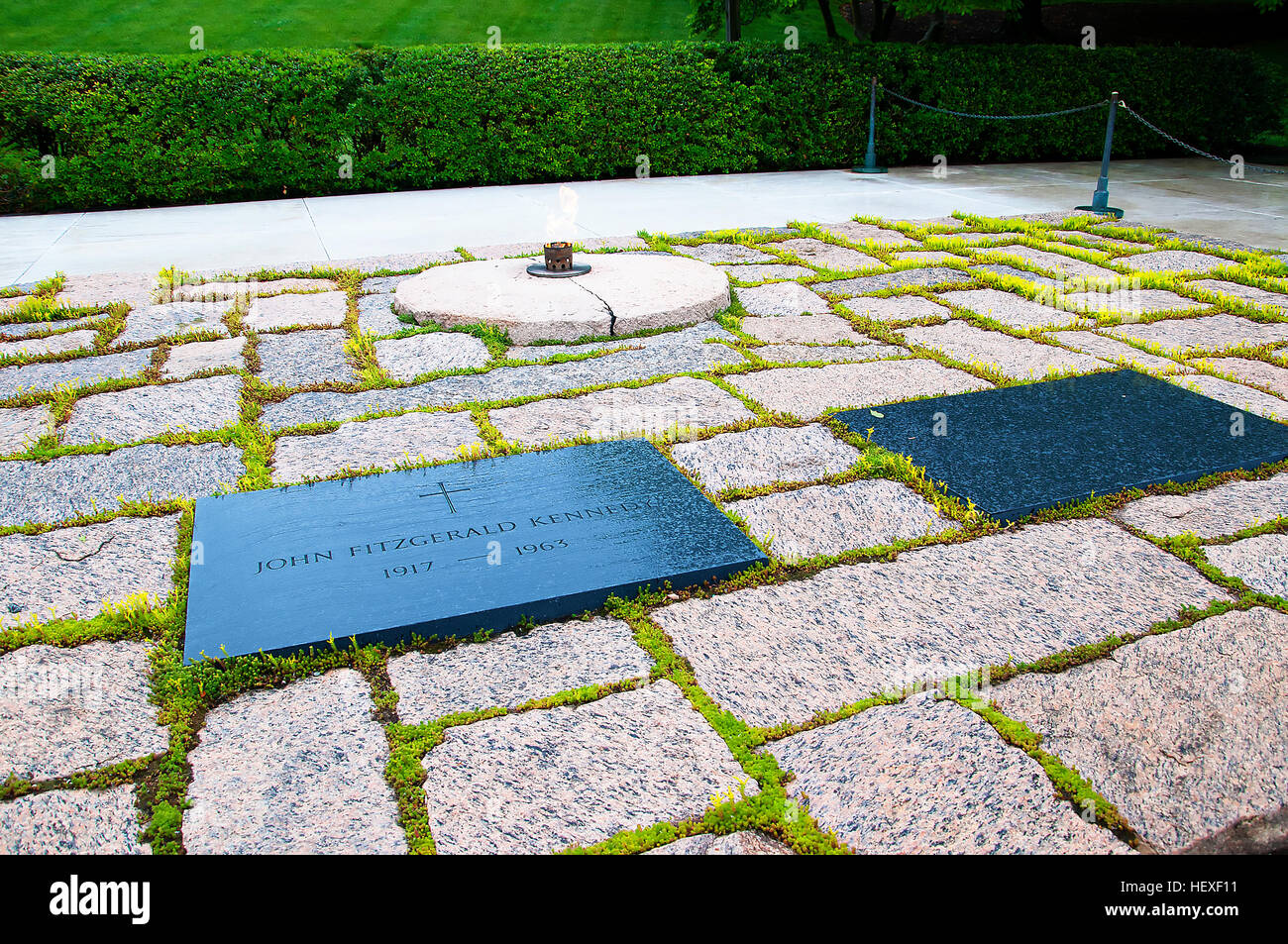John F. Kennedy's and Jacqueline Kennedy his wife's Grave and the ...