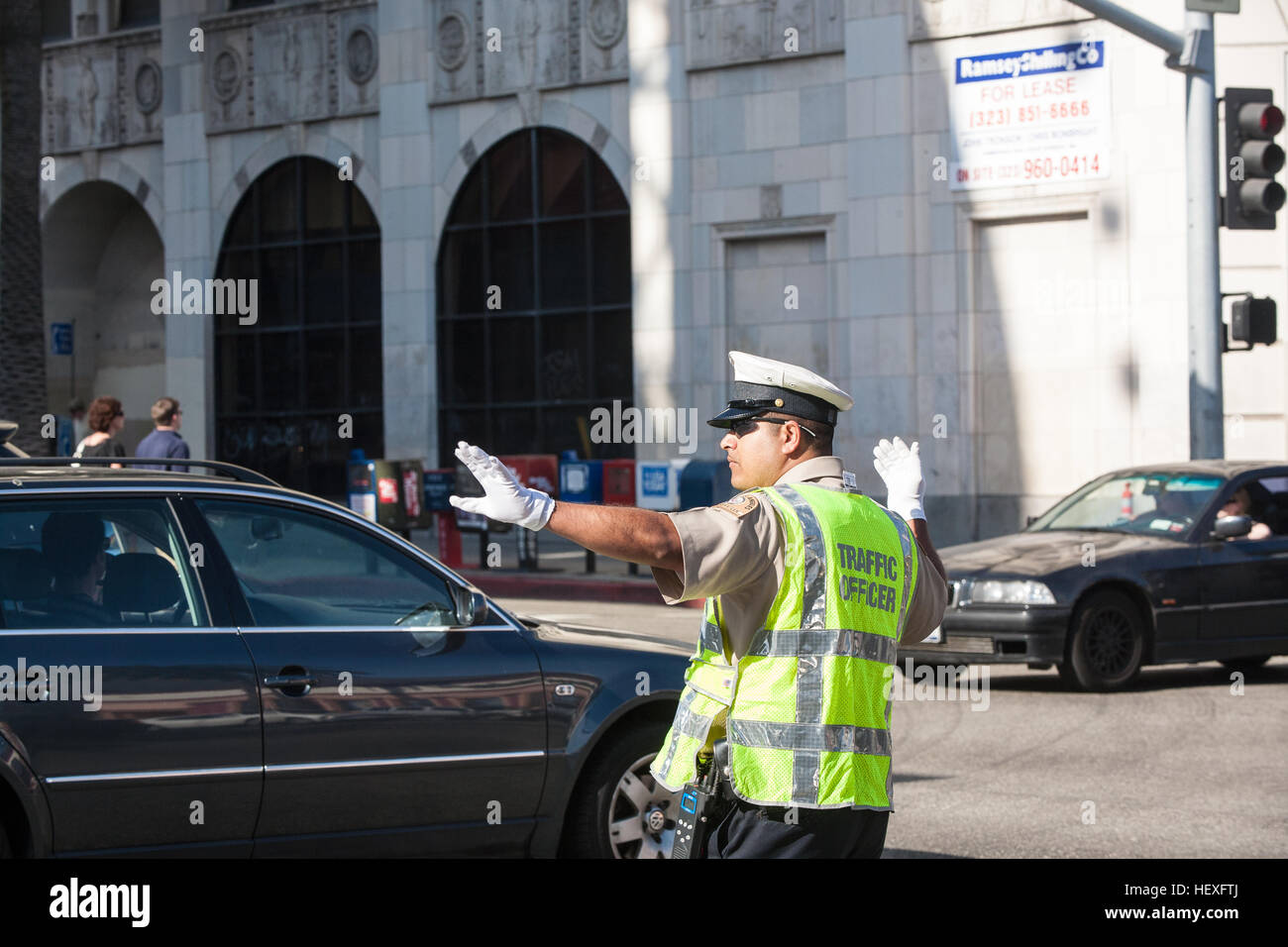 Police directing traffic on Hollywood Boulevard,Hollywood,centre,movie ...