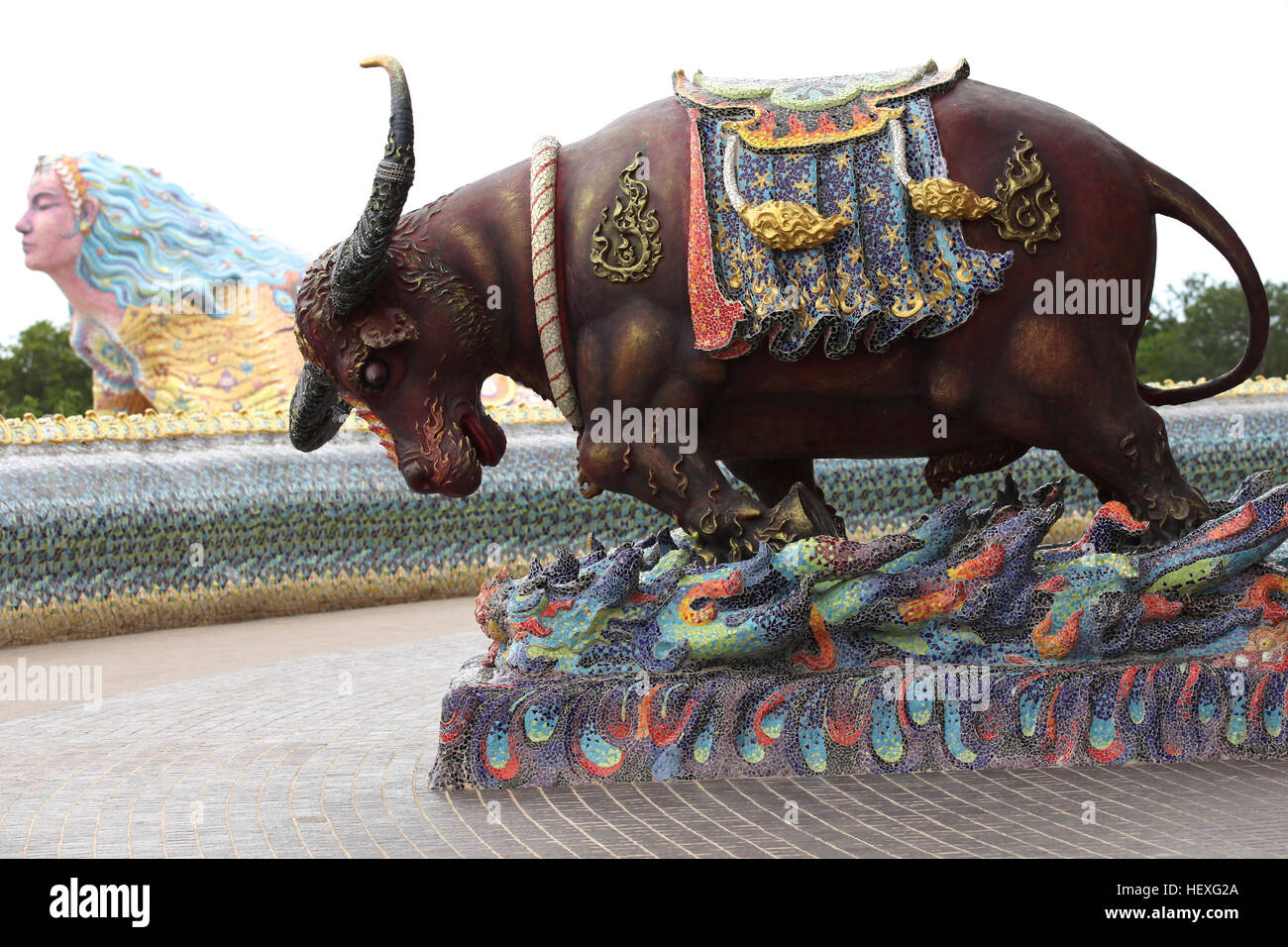 Sculptures of various animals in Thailand, Southeast Asia Stock Photo ...
