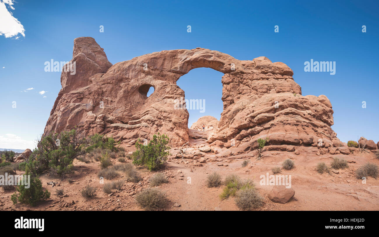 USA, Utah, Arches National Park, Double Arch Hiking Trail Stock Photo ...