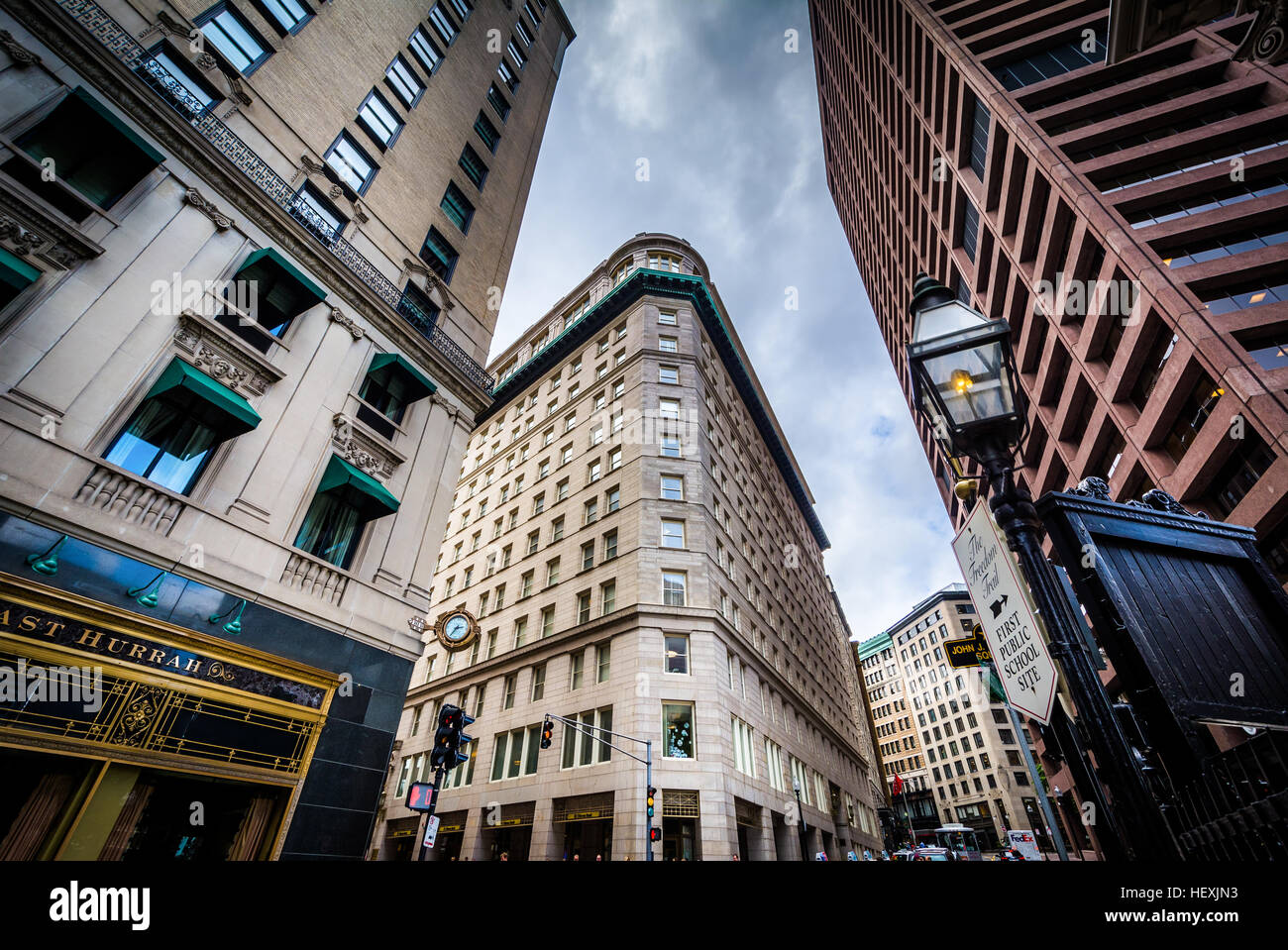 Intersection and buildings in Boston, Massachusetts Stock Photo - Alamy