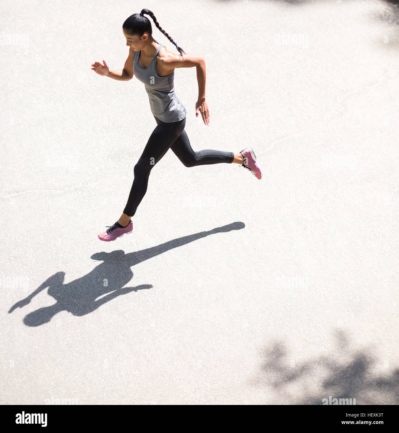 Top view of woman running Stock Photo - Alamy