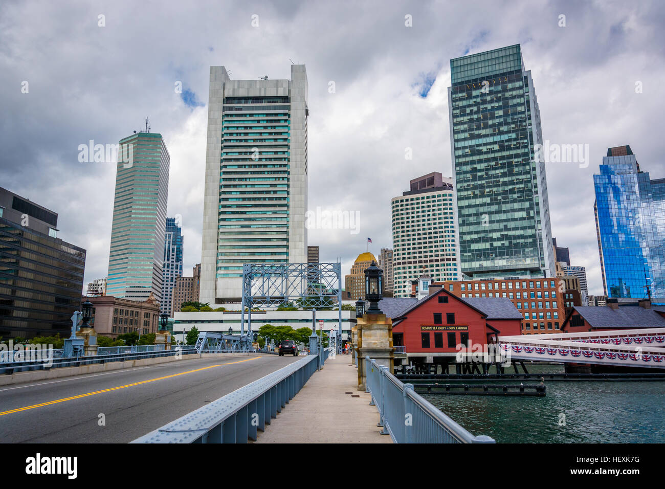 Fort Point Channel and the Boston skyline, in Boston, Massachusetts ...