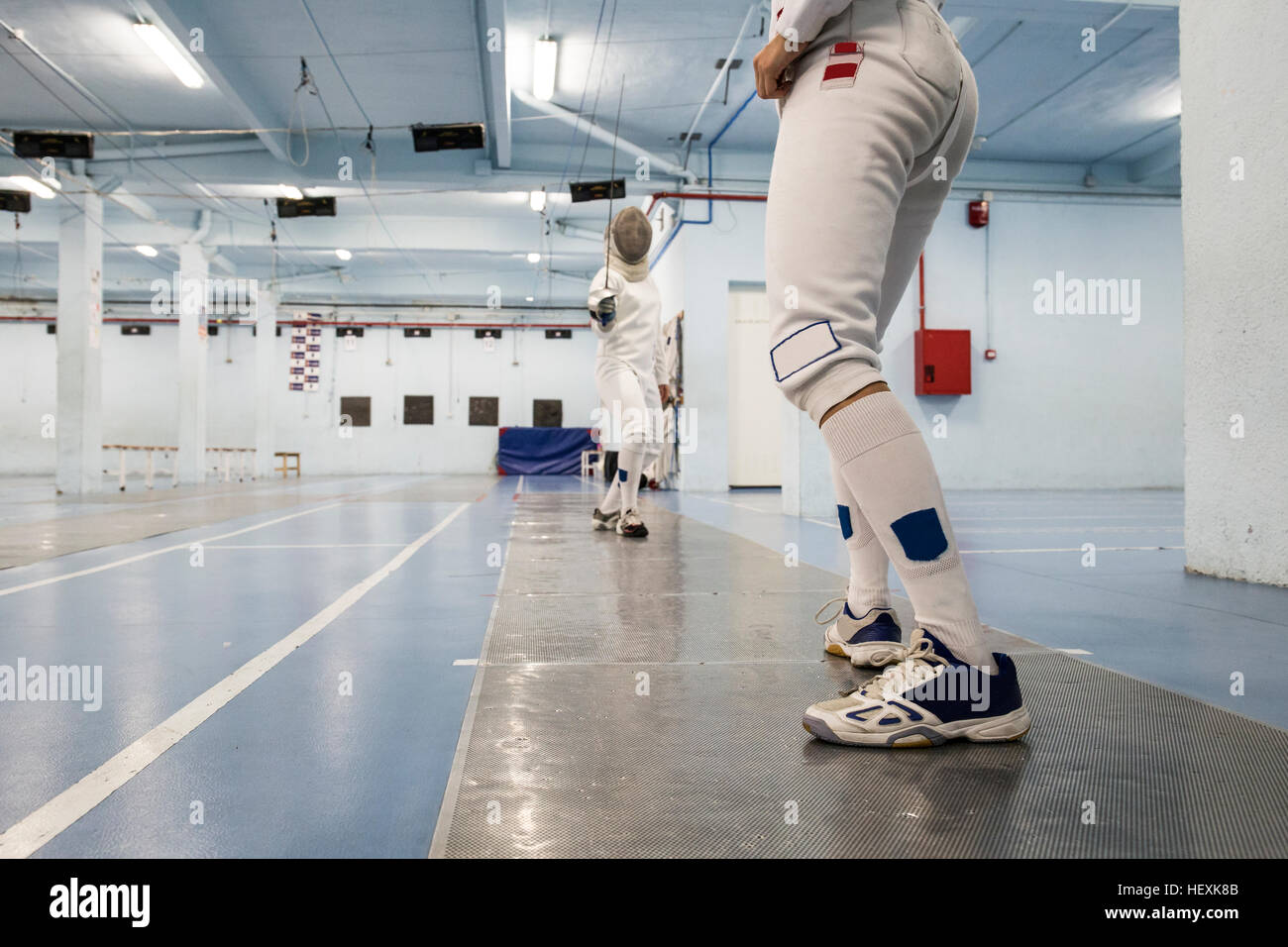 Female fencers during a fencing match Stock Photo - Alamy